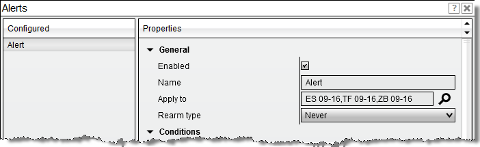 Operations > Alerts > Configuring Alerts