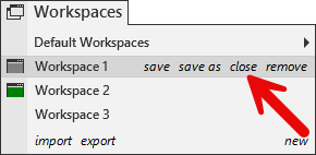 Operations > Control Center > Workspaces Menu