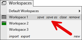 Operations > Control Center > Workspaces Menu