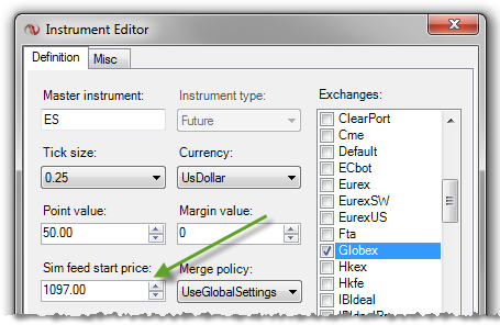 Simulated Data Feed Connection