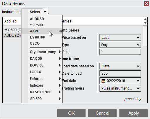 Operations > Charts > Working with Multiple Data Series