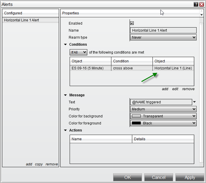 Operations > Alerts > Configuring Alerts