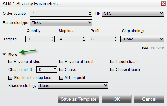 Operations > Advanced Trade Management (ATM) > ATM Strategy > ATM ...