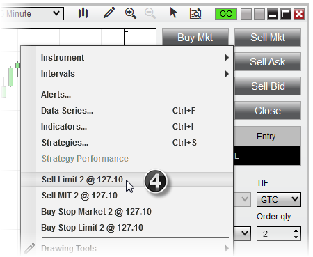 Operations > Order Entry > Chart Trader > Submitting Orders