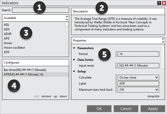Operations > Charts > Working with Indicators