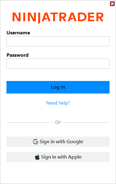 Configuration > Connecting > Log In