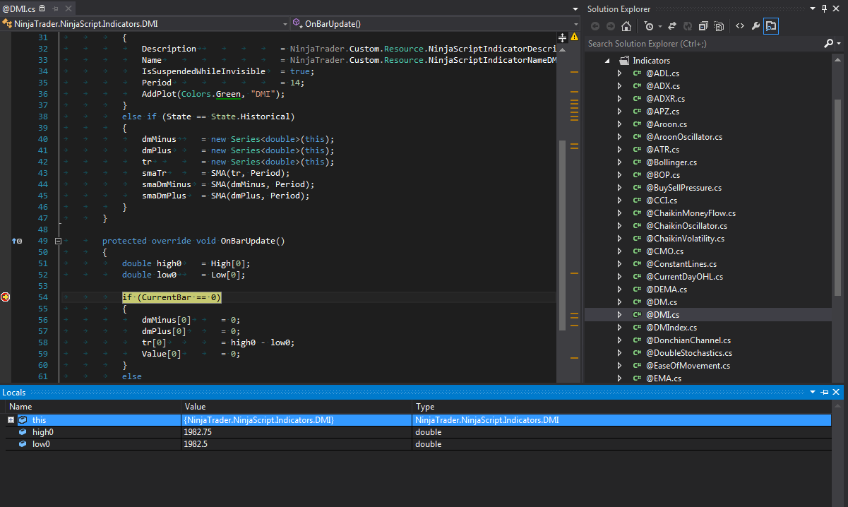 NinjaScript > Editor > Visual Studio Debugging