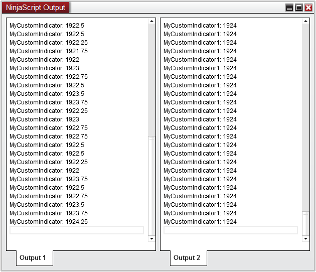 NinjaScript > Editor > Output