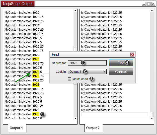 NinjaScript > Editor > Output