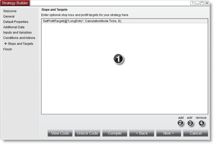 Operations > Strategy Builder > Builder Screens
