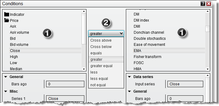 Operations > Strategy Builder > Condition Builder
