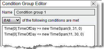 Operations > Strategy Builder > Condition Builder