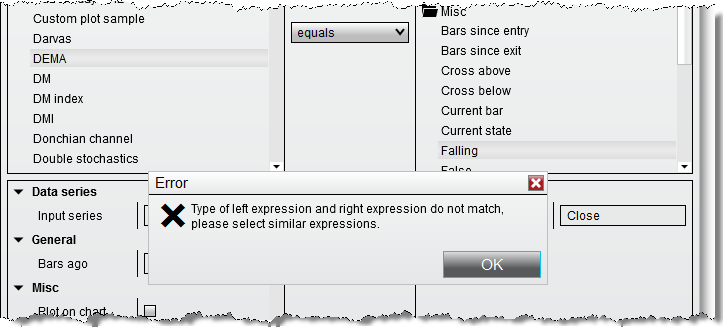 Operations > Strategy Builder > Condition Builder