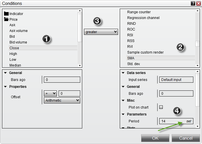 Operations > Strategy Builder > Condition Builder