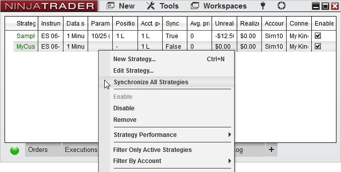 Operations > Automated Trading > Running NinjaScript Strategies ...